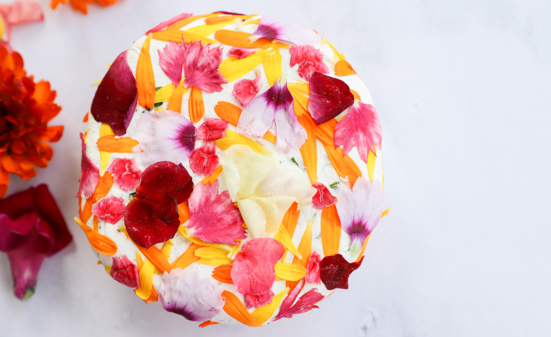 Herby Goat Cheese with Edible Flowers – Jihi